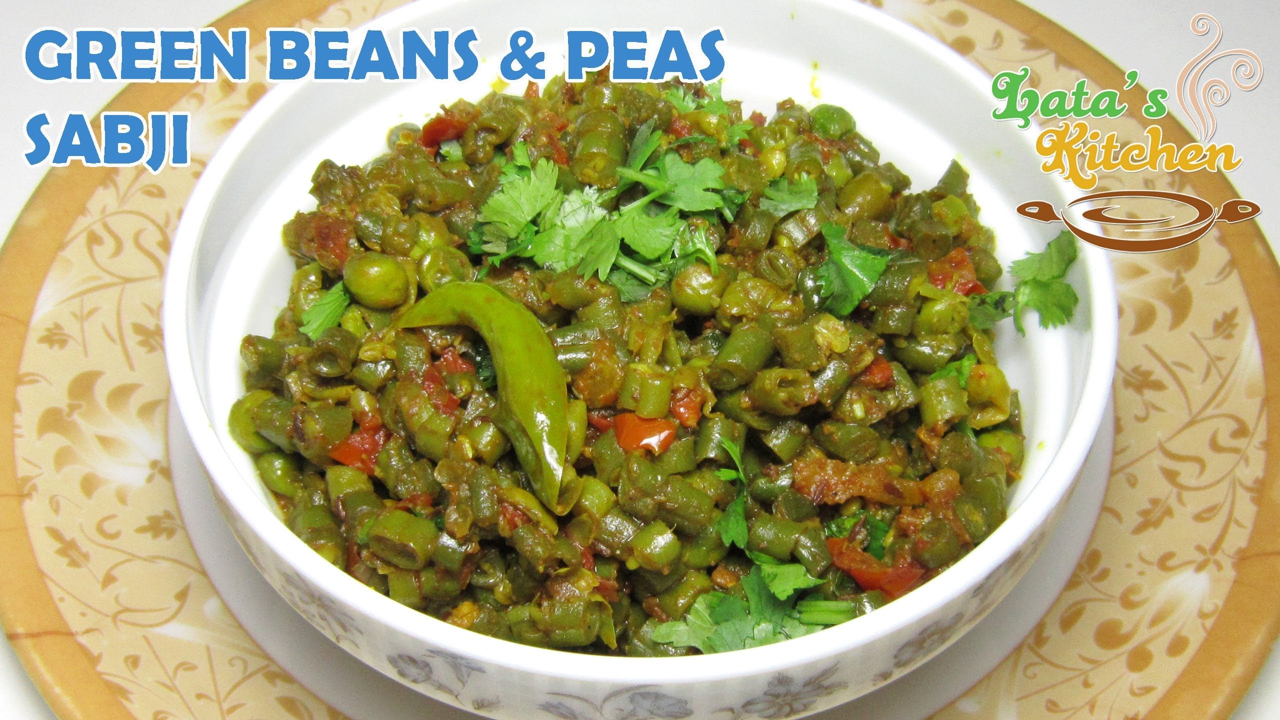 Green Beans & Peas Subzi Recipe — Indian Vegetarian Recipe Video in ...