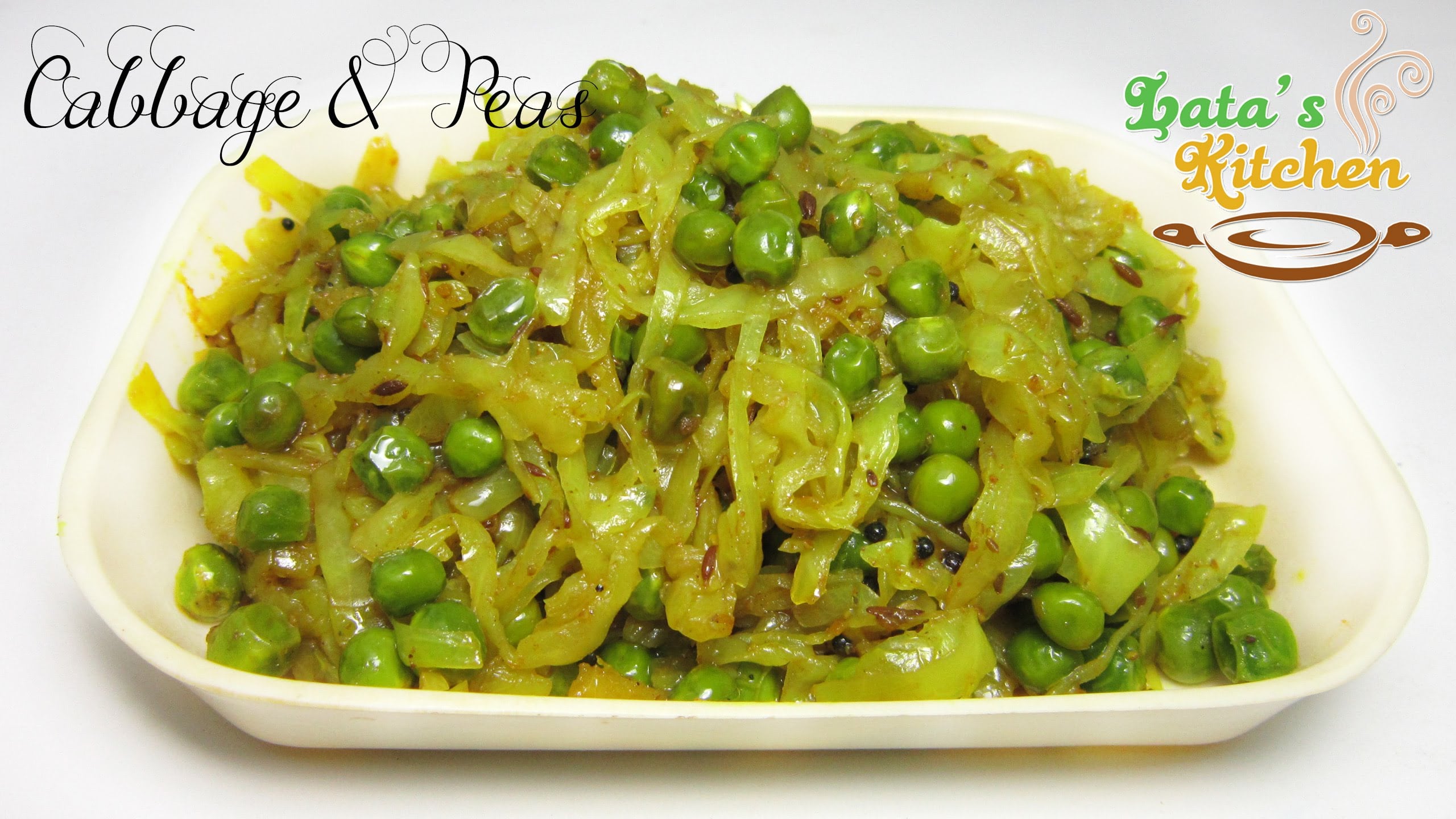 Cabbage with Peas (Bund Gobi & Matar) — Indian Vegetarian Recipe in ...