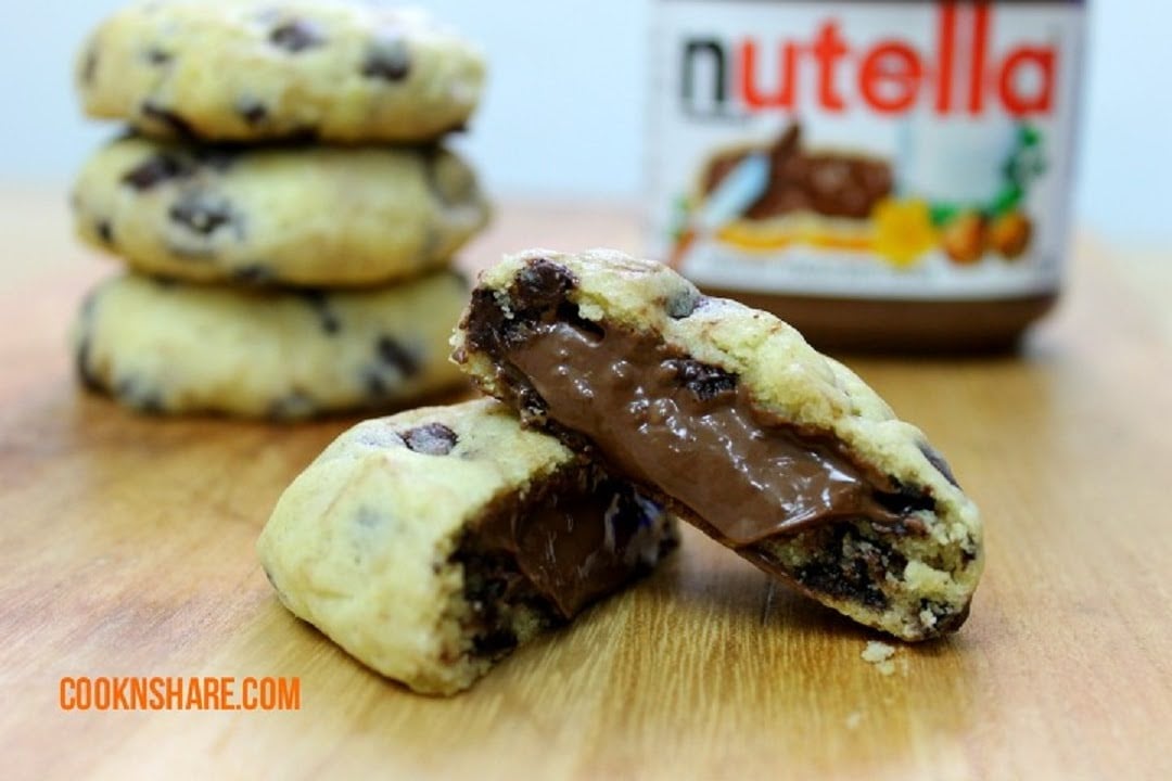 Nutella Chocolate Chip Cookies - Recipe Flow